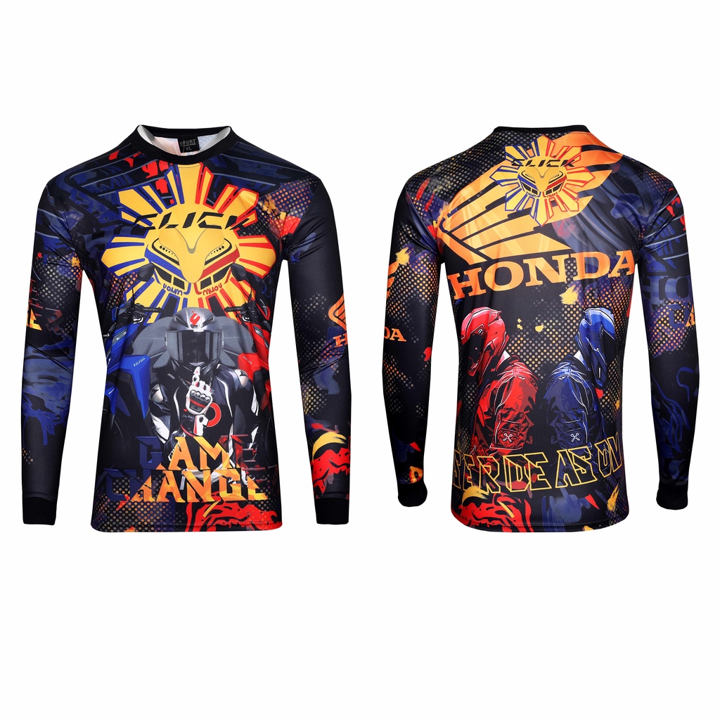 Honda Long Sleeve Motocross Jersey For Men Dri Fit Motorcycle Sublimation Shirt Motor Bike ...