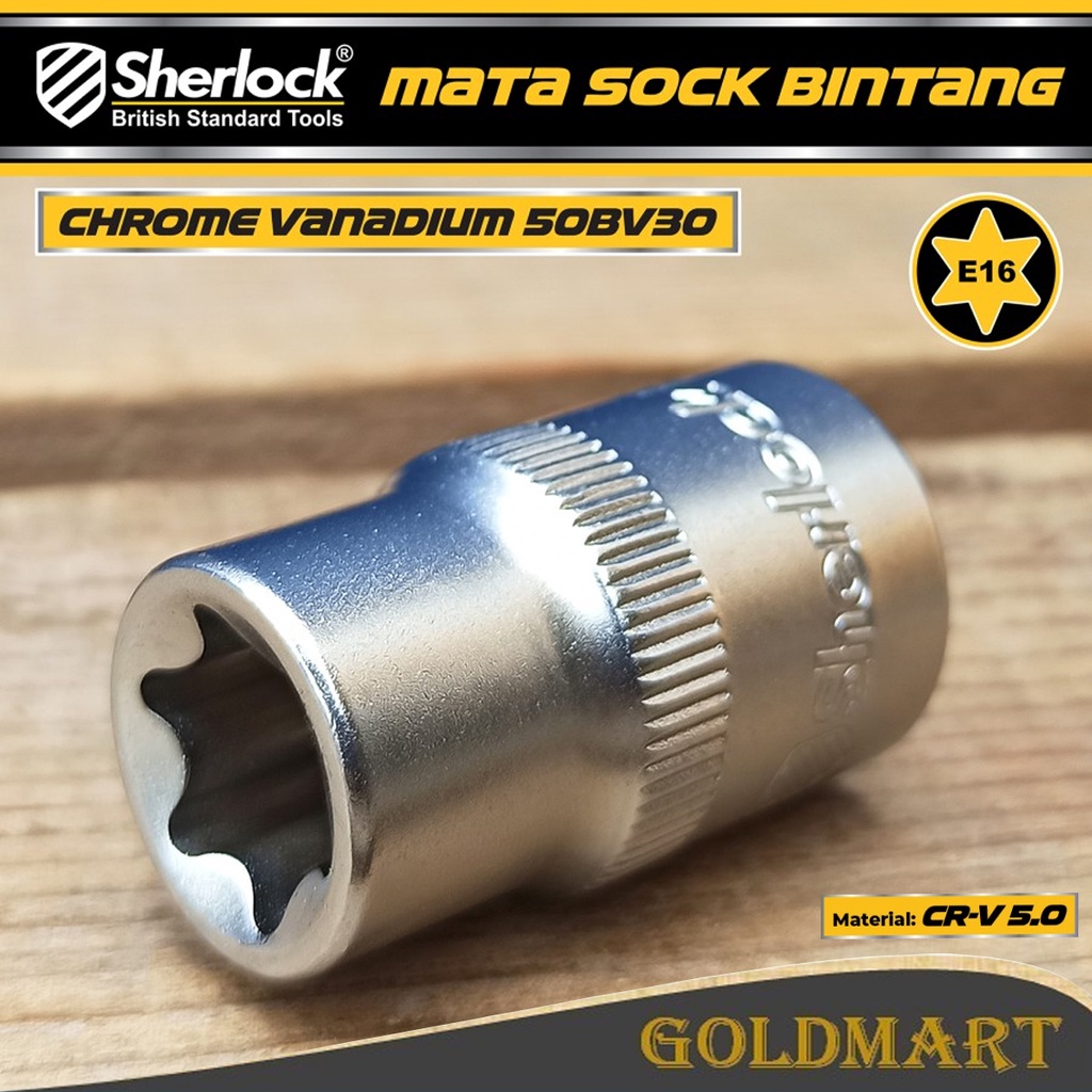 E16 1/2 inch Drive Star Socket Sherlock Star Shock Wrench | Shopee ...