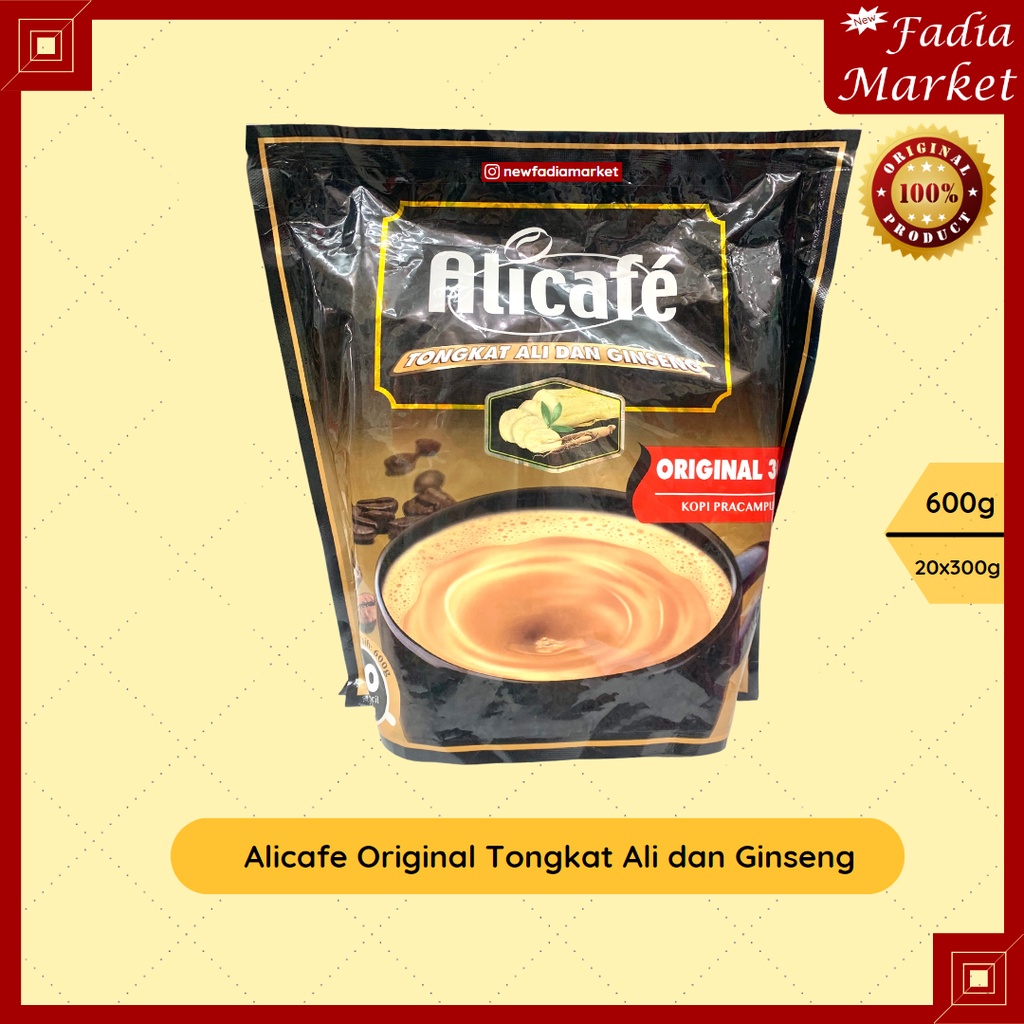 Alicafe Malaysian Tongkat Ali Ginseng Coffee [600g - 20x30g] | Shopee ...
