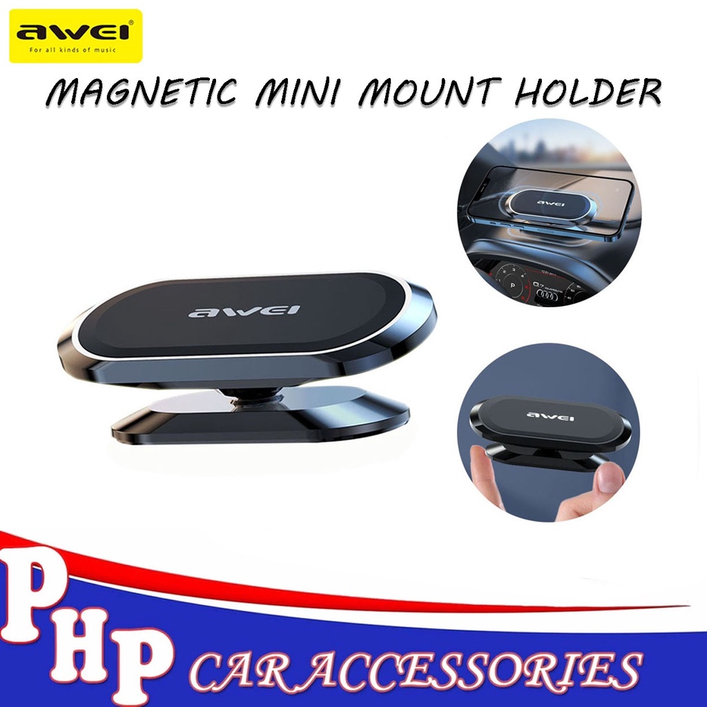 Awei X20 Universal Magnetic 360 Rotating Car Phone Holder Metal Mini ...