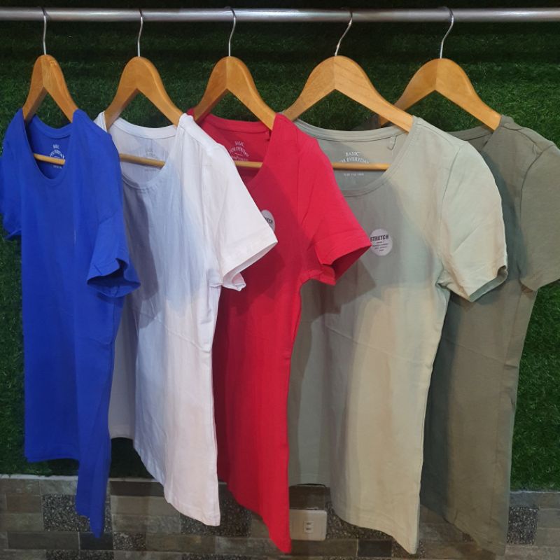 J ANINA Round Neck Body Hug Stretch T-Shirt | Shopee Philippines