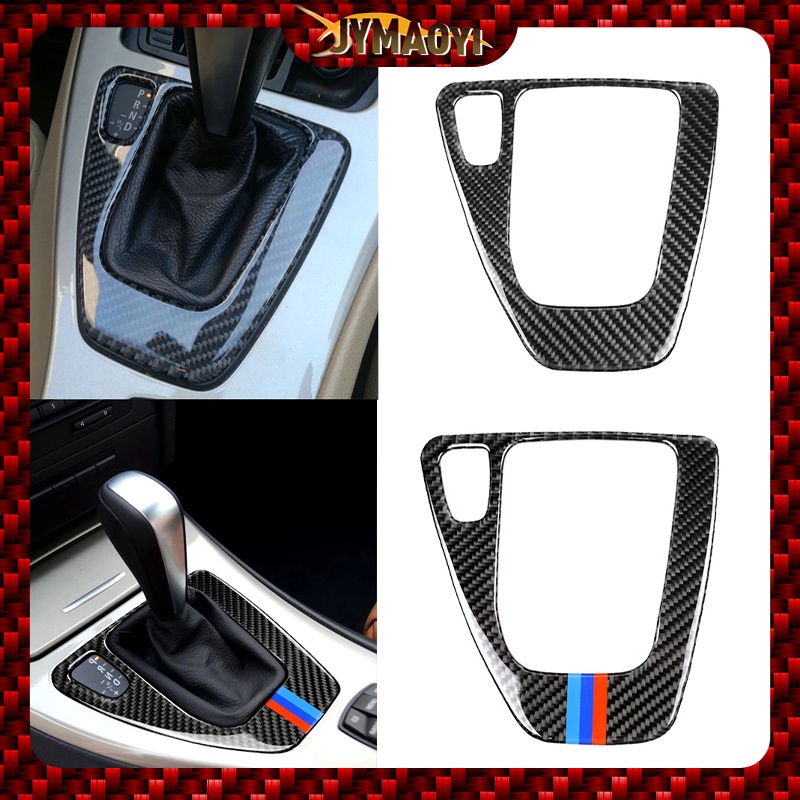 Real Carbon Fiber Car Gear Shift Panel Sticker For BMW E90 E92 E93 3 ...
