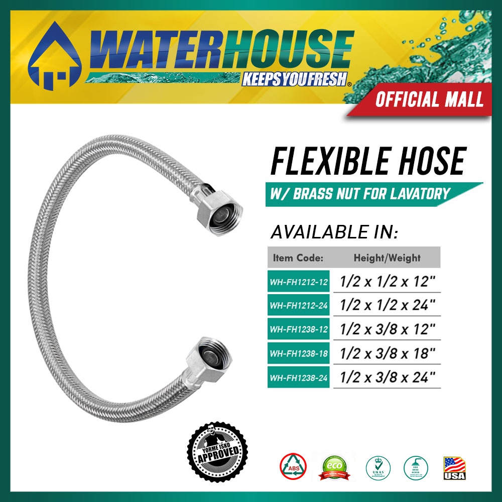WATERHOUSE Flexible Hose with Brass Nut For Lavatory Stainless 304 SOLD ...