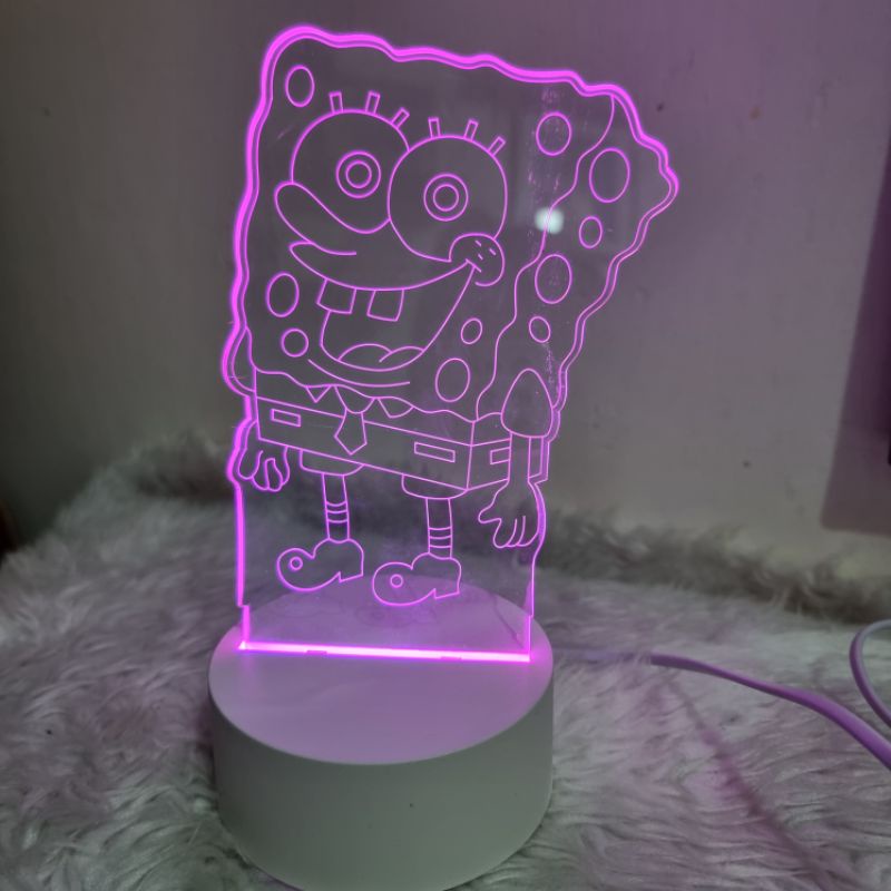 Hk & Spongebob Acrylic table lamp display | Shopee Philippines