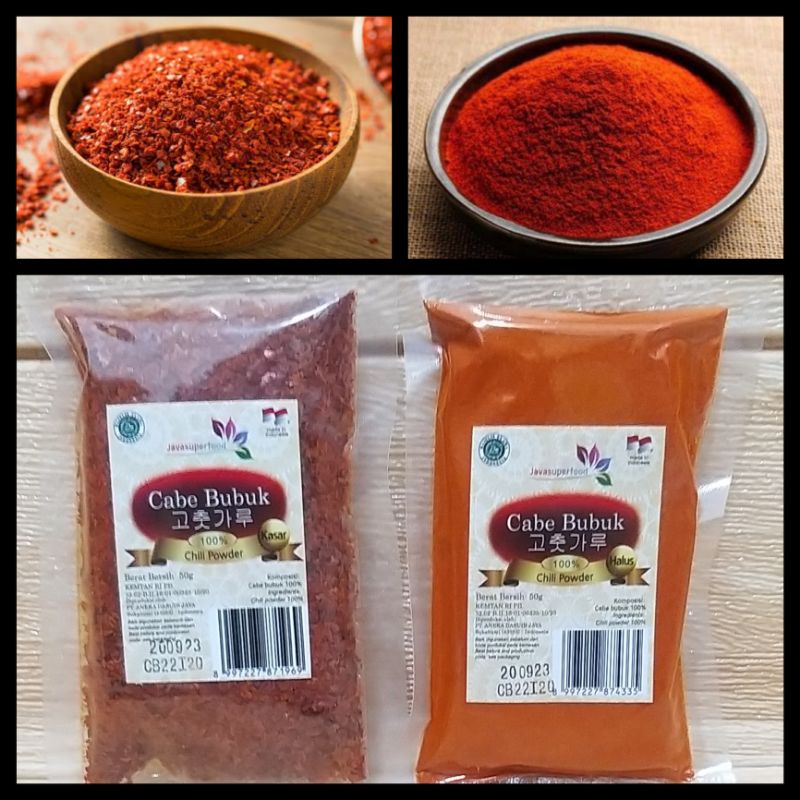 Fine & Coarse Korean Chili Powder HALAL 50gr / Fine Gochugaru / Coarse ...