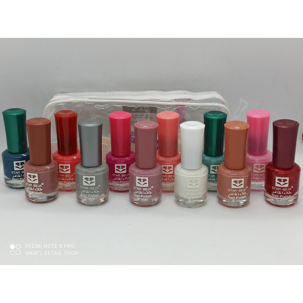 STAR BEJA NAIL POLISH Assorted Colours 20MLX12 PCS. | Shopee Philippines