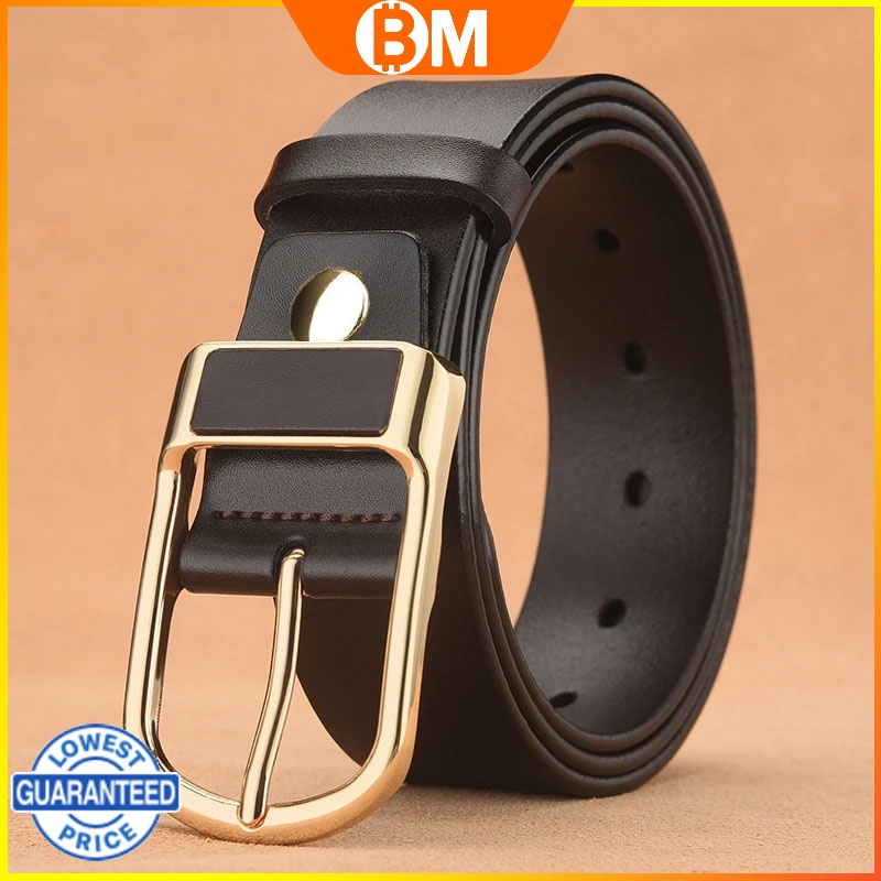 【COD】Retro Belts Smooth Leather Alloy Pin Buckle Belt For Men Casual ...