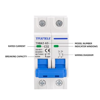 TAXNELE AC MCB 1P 2P 3P 4P 230V 400V 6KA Mini Circuit breaker Air Switch 6A 10A 16A 20A 32A 40A ...