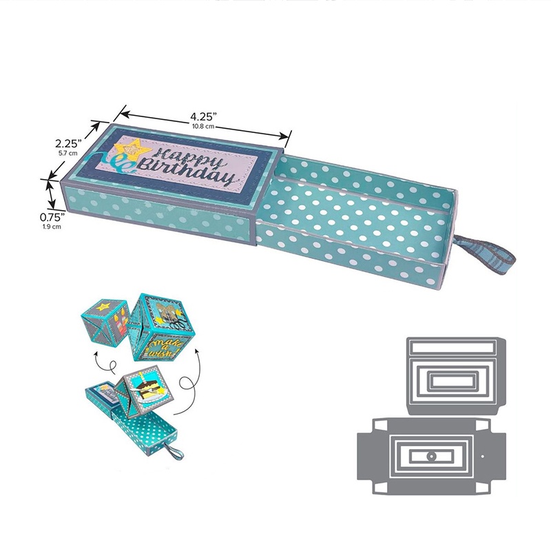 Slider Box Cutting Dies Carbon Steel Stencil for DIY Scrapbook ...