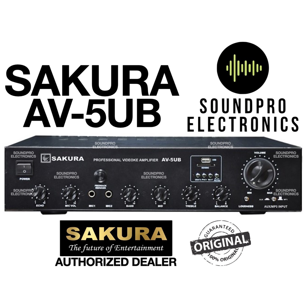 ORIGINAL Sakura AV-5UB 600W 5.1 Channel Karaoke Amplifier (USB/SD/Bluetooth/FM) | Shopee Philippines