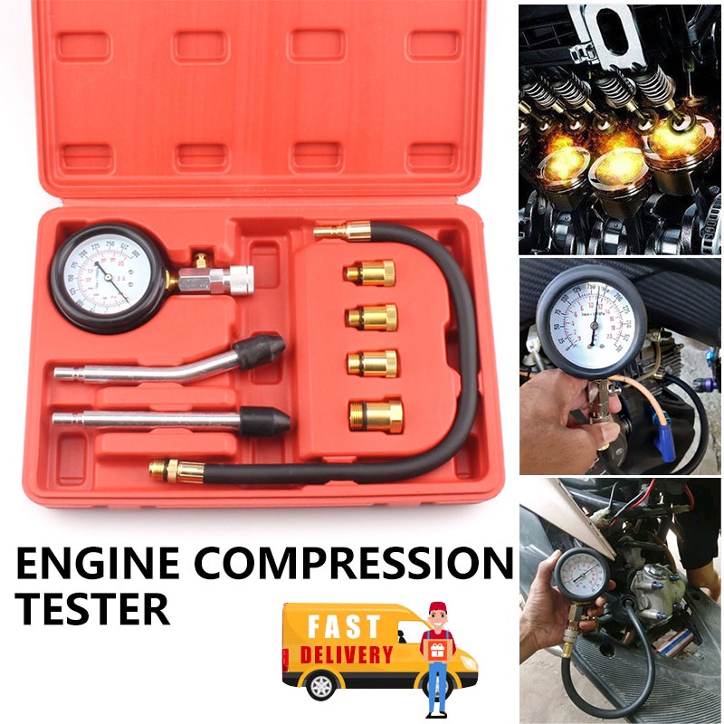8Pcs Car Engine Compression Tester Automotive Motorcycles Petrol Engine ...