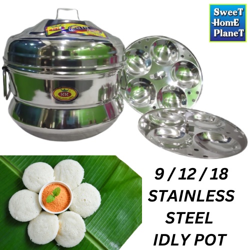 Stainless Steel Food Grade Idly Panai Steamer Idli Maker 9 12 18 Kuli ...