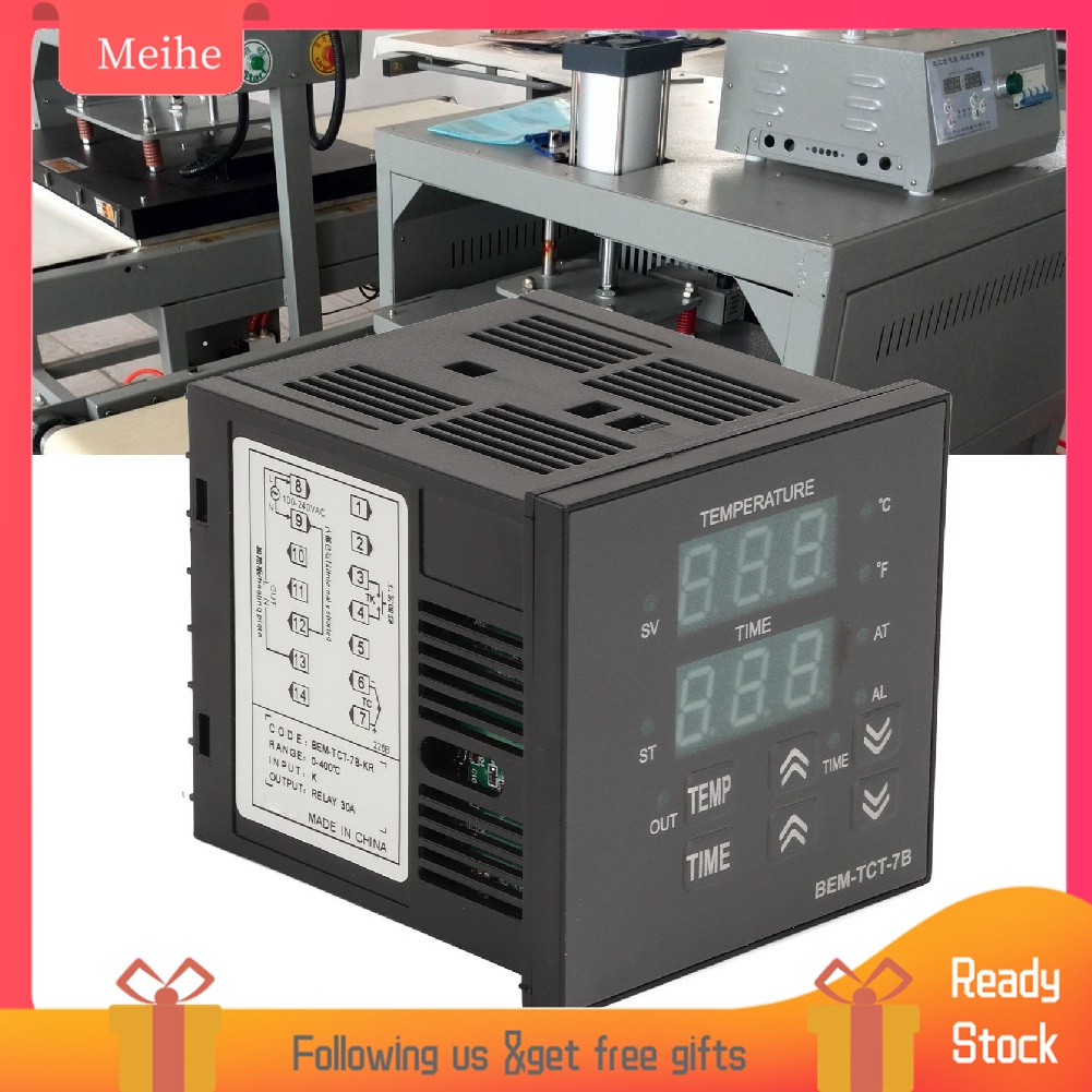 [Ready Stock] Meihe Thermostat Time Digital K Type Temperature Controller For Heat Press Machine ...