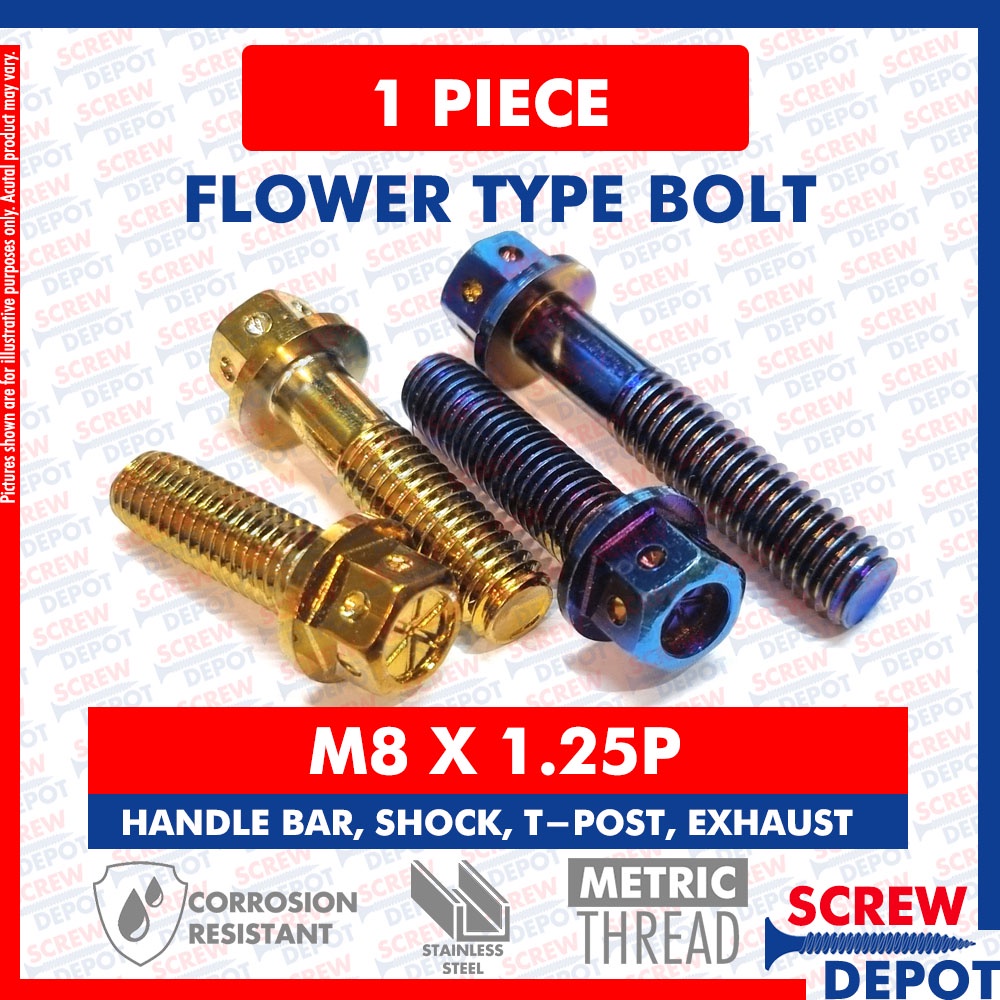 1PC M8 Heng | T-Post Bolt | Shock Bolt | Mio,R150,Carb,Click,Beat ...