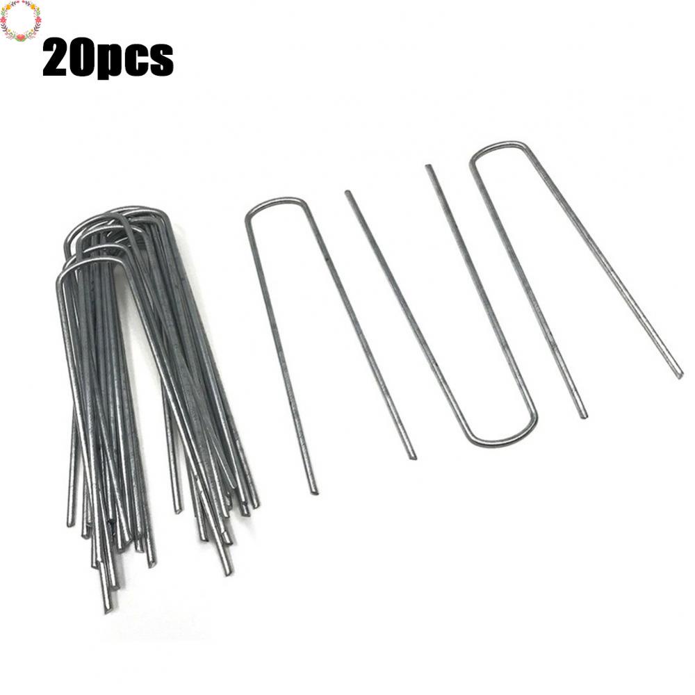 20 Pcs Tent Pegs Steel Tarpaulin Turf Anchors Camping Garden Ground ...