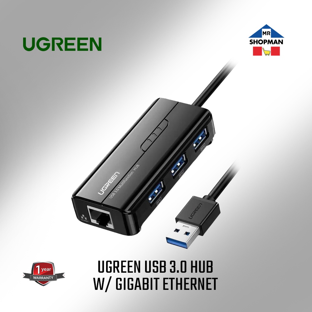 UGREEN 20265 USB 3.0 to LAN RJ45 Ethernet Cat 5/6 Adapter 4 in 1 ...