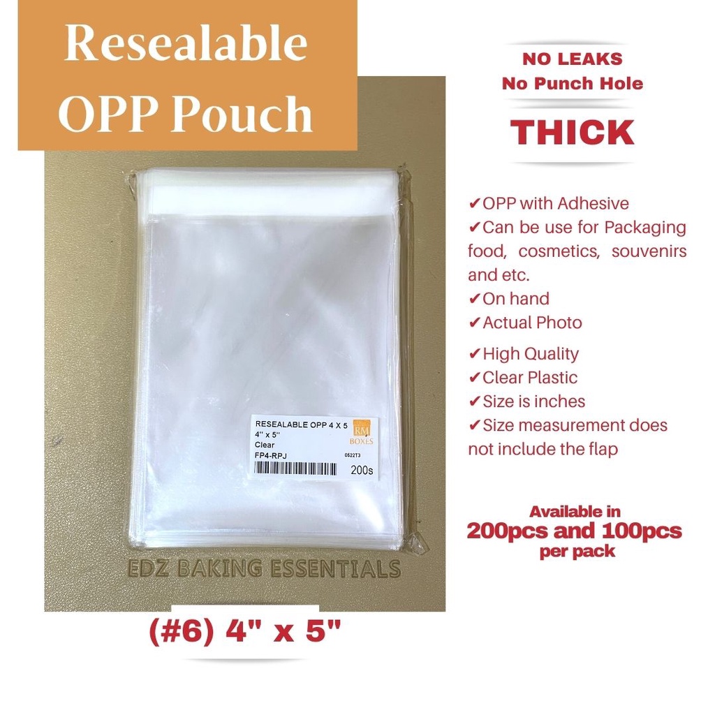 OPP Plastic with Adhesive Packaging Pouch Resealable OPP Pouch Thick ...