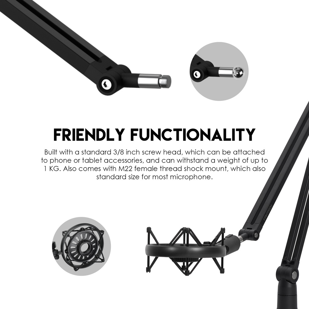 FANTECH AC902 mcx01 mcx02 MICROPHONE BOOM ARM MICROPHONE STAND | Shopee ...