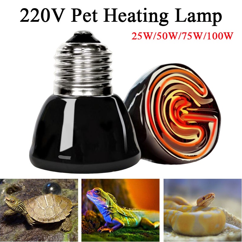 Far Infrared Reptile Lamp 220V Pet Ceramic Heating Lamp for Reptiles ...