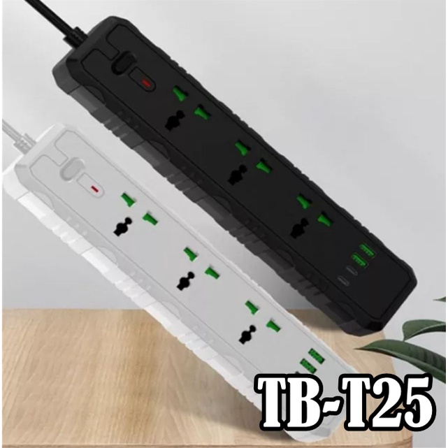 TB-T25 3.1A Universal Power Socket Extension With 3 AC Sockets , 2 USB ...
