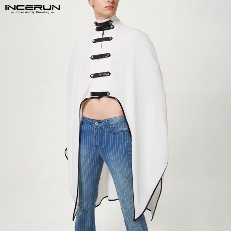 INCERUN Men Western Style Fashion Design Bat Sleeve Cloaks Crop Plain ...