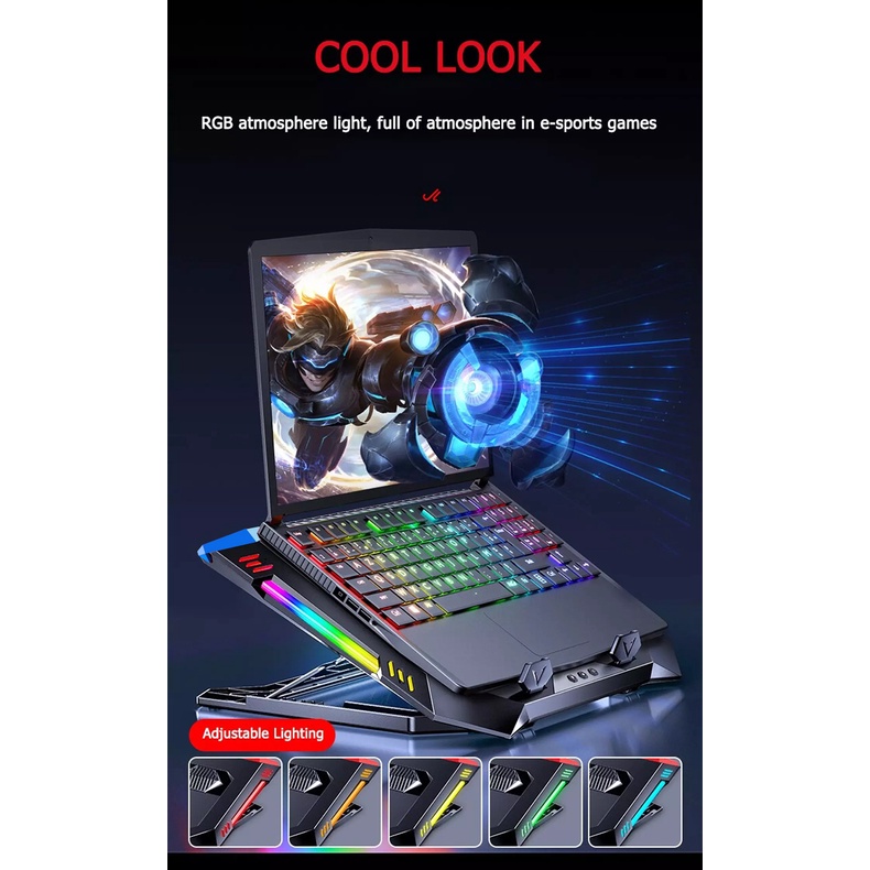 Notebook radiatorZLT 2021New RGB gaming laptop radiator twin turbo fan ...