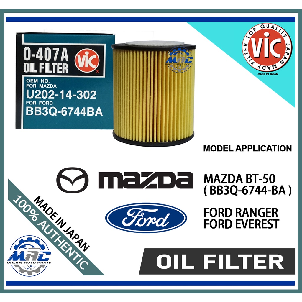 VIC O-407A Oil Filter for Ford Ranger , Ford Everest , Mazda BT-50 ...