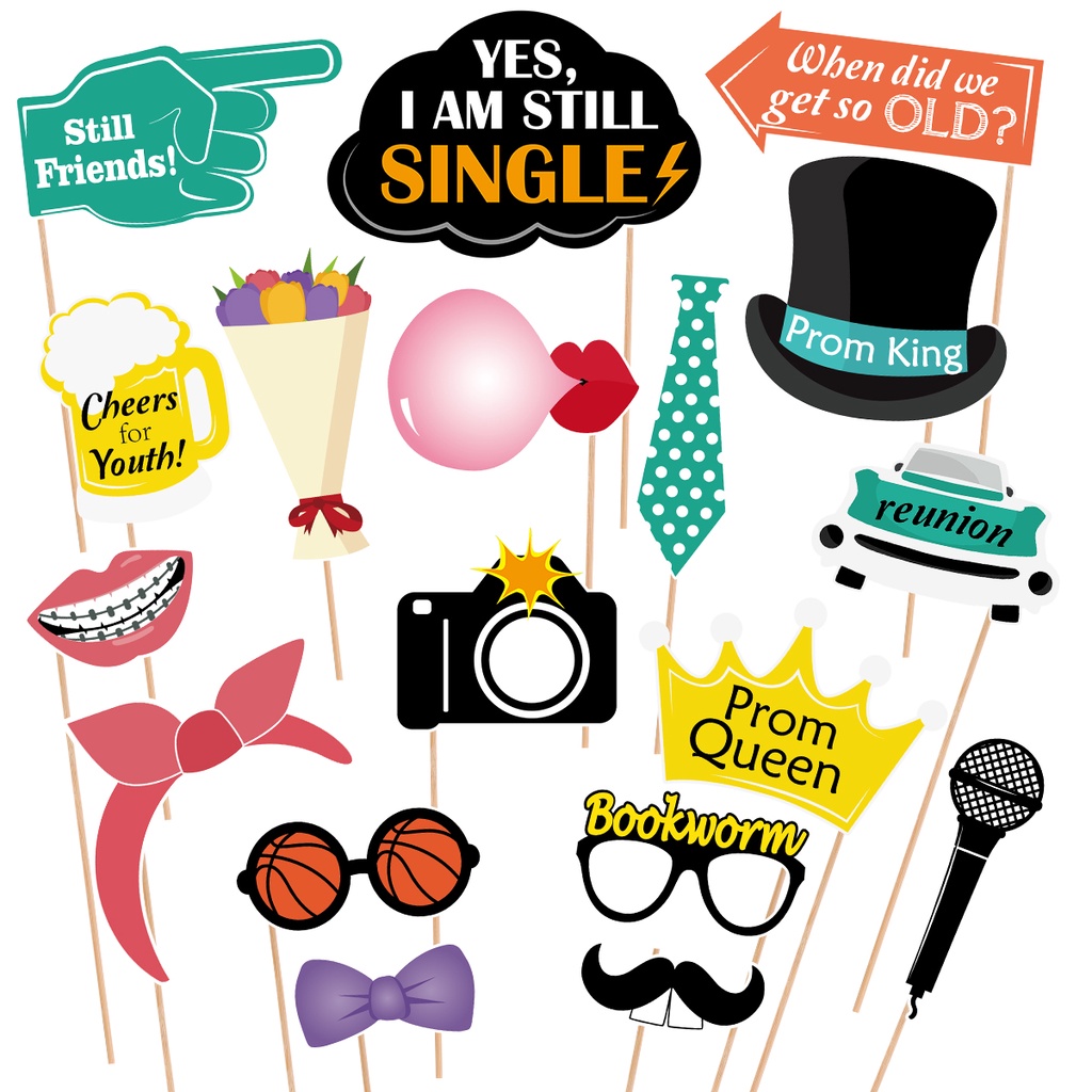 [READY STOCK] Stick Pose Sign Selfie Class Reunion Props Party Supplies ...