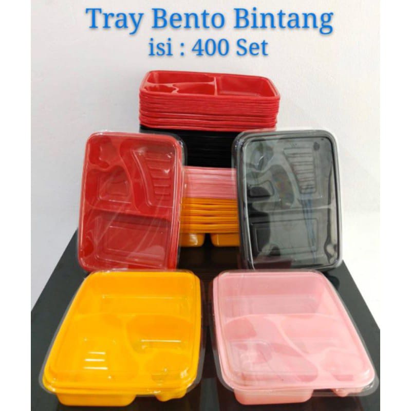 Mika Bento 4 compartment contains 25 sets/MTW Star Bento Tray | Shopee ...