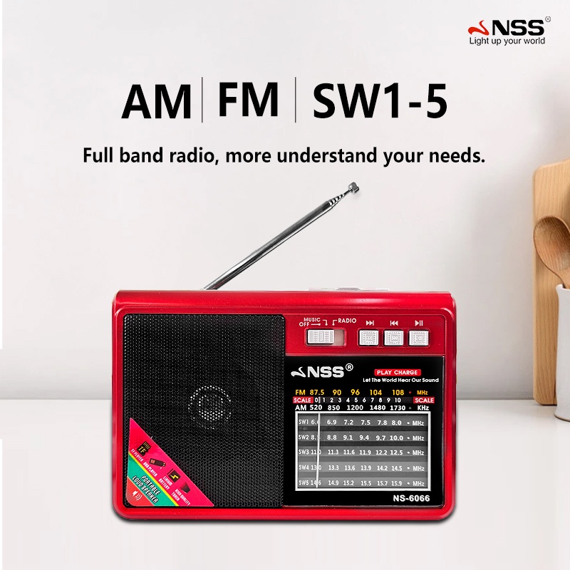 NSS Radio with Speaker & Headphone Jack Portable AM / FM Radio AC/ DC ...