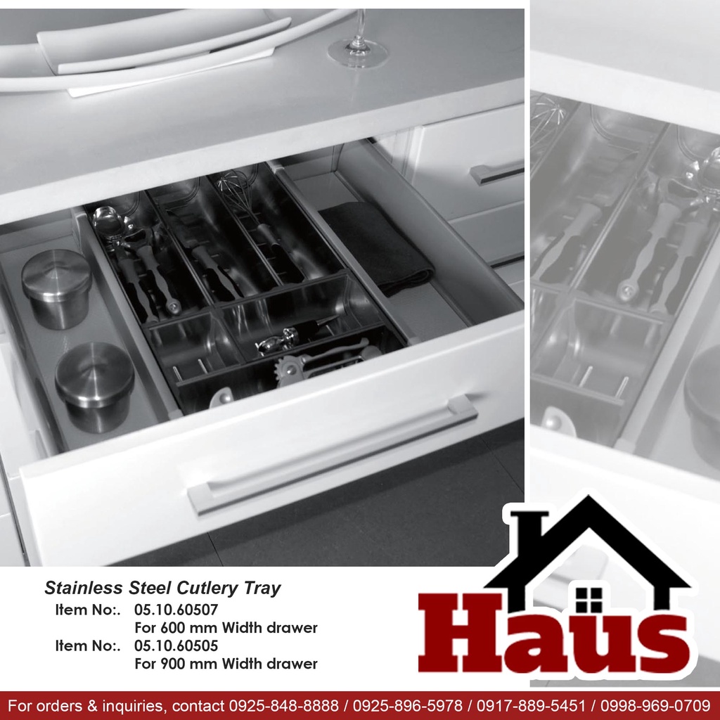 Stainless Steel Cutlery Tray Drawer Organizer 600mm Cabinet | Shopee ...