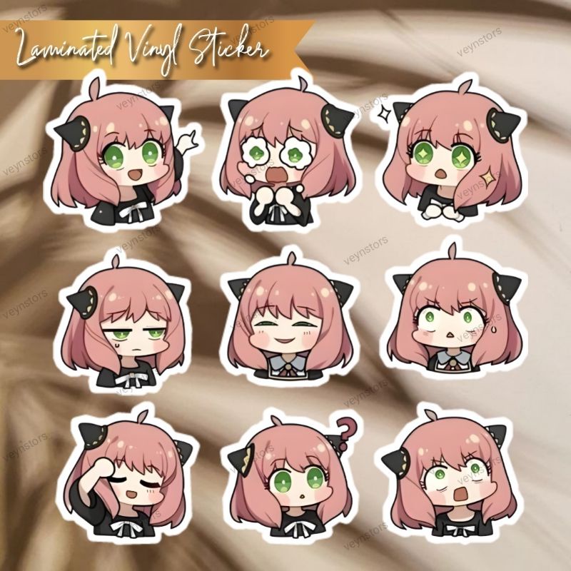 ANYA FORGER MOODS SPY X FAMILY STICKER PACK | LAMINATED VINYL STICKER ...