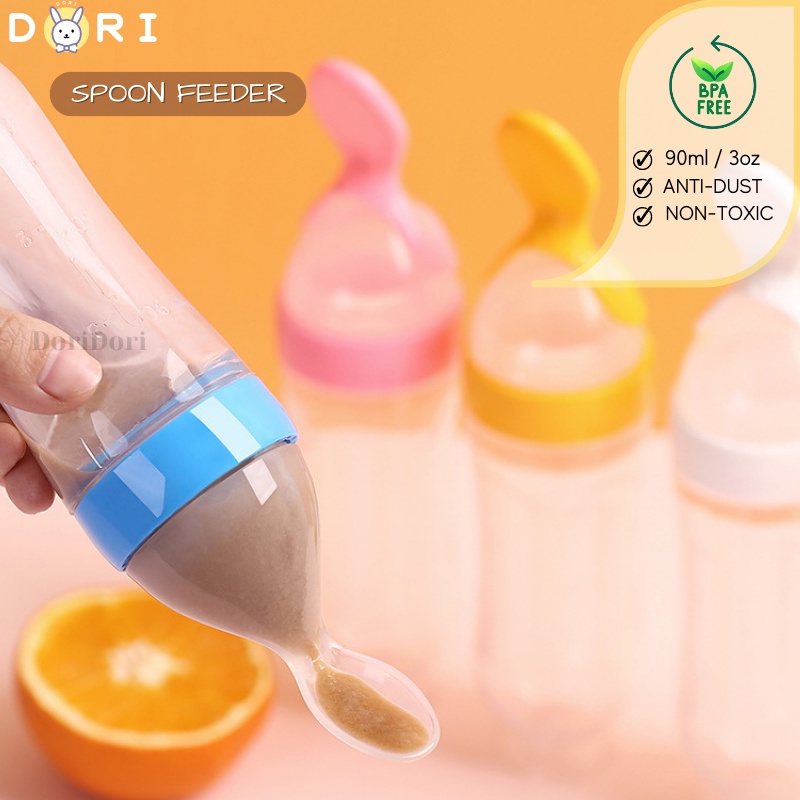 DORI BFA FREE Baby Silicone Bottle 90ML With Spoon Food Supplement ...