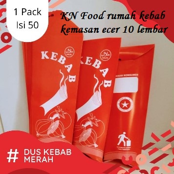 MERAH Retail Big Red Kebab box Packaging 10 Sheets Include Pull Paper ...