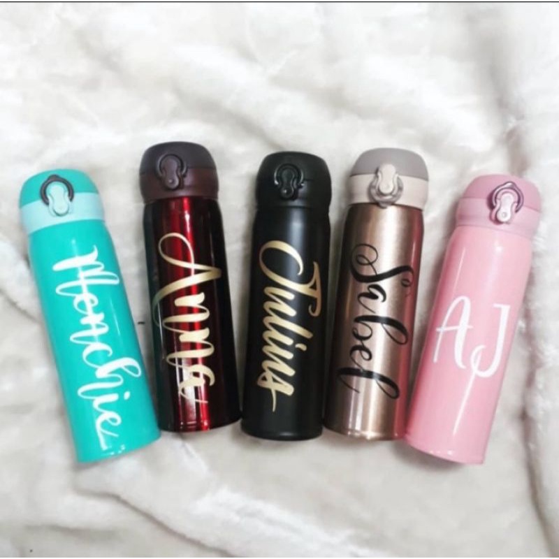 Stainless Personalized Push Button Tumbler 500ml (MESSAGE YOUR PREFER ...