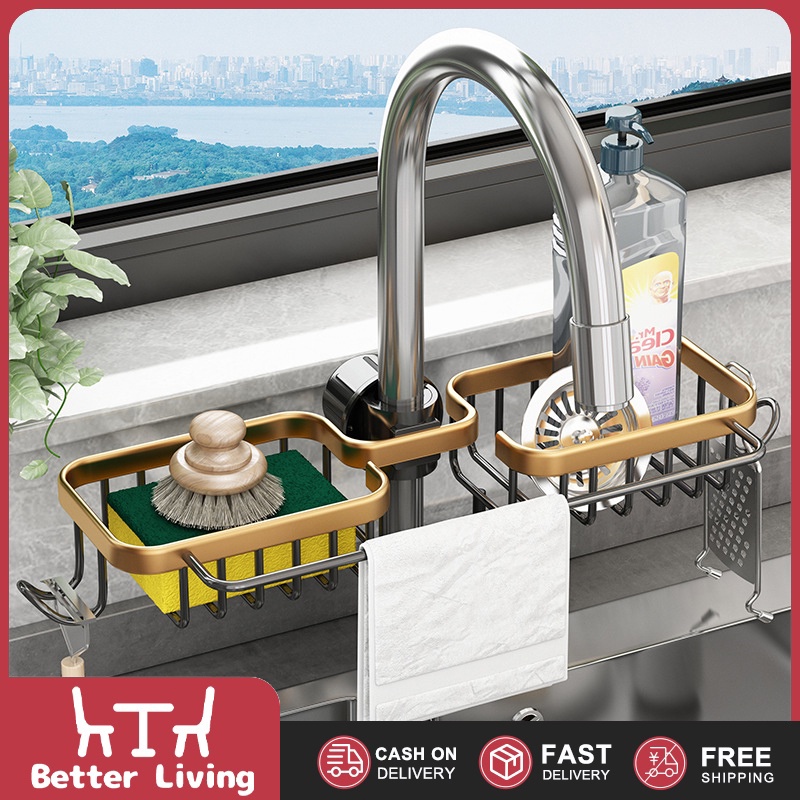 Drain Rack Stainless Steel Kitchen Bathroom Sink Storage Shelves Racks ...