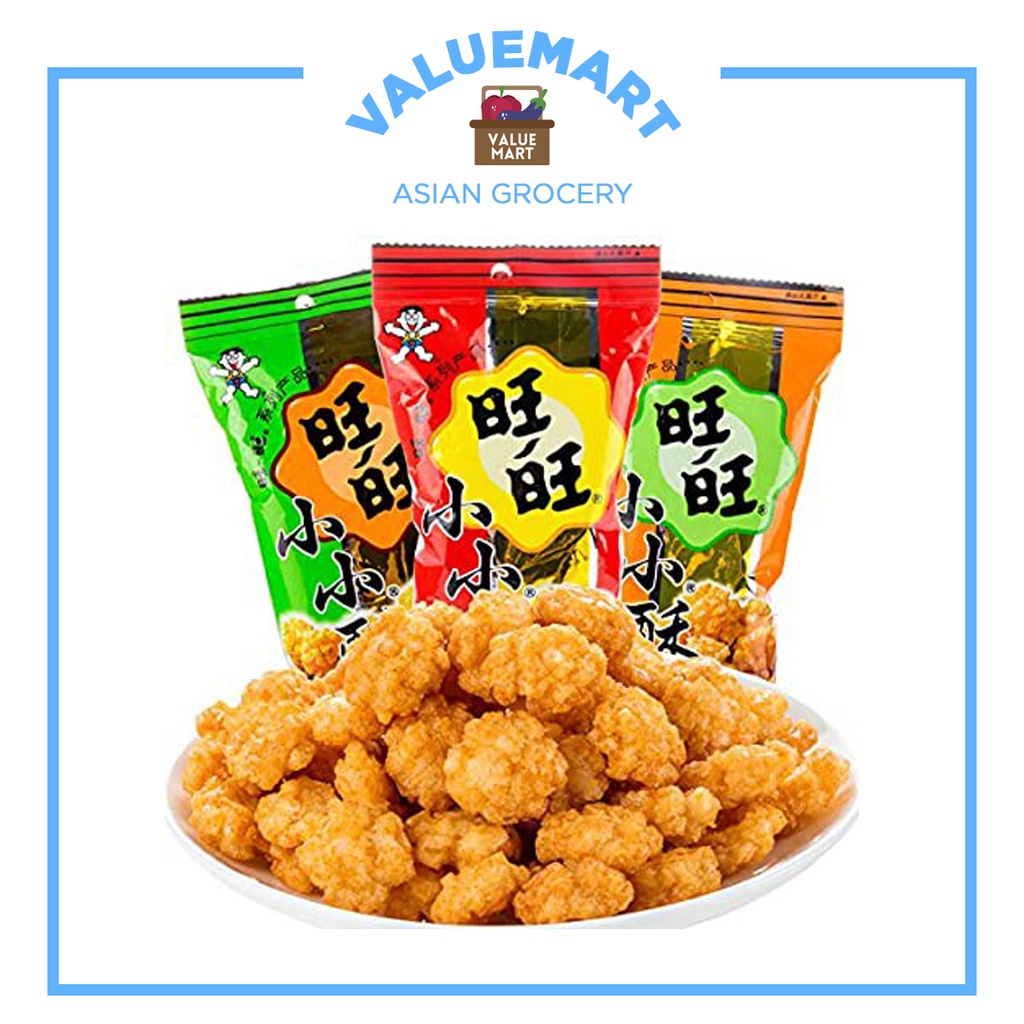 Wang Wang Rice Ball Crunch Snack (Black Pepper, Chicken Scallion, Original Flavor) - 60 grams ...
