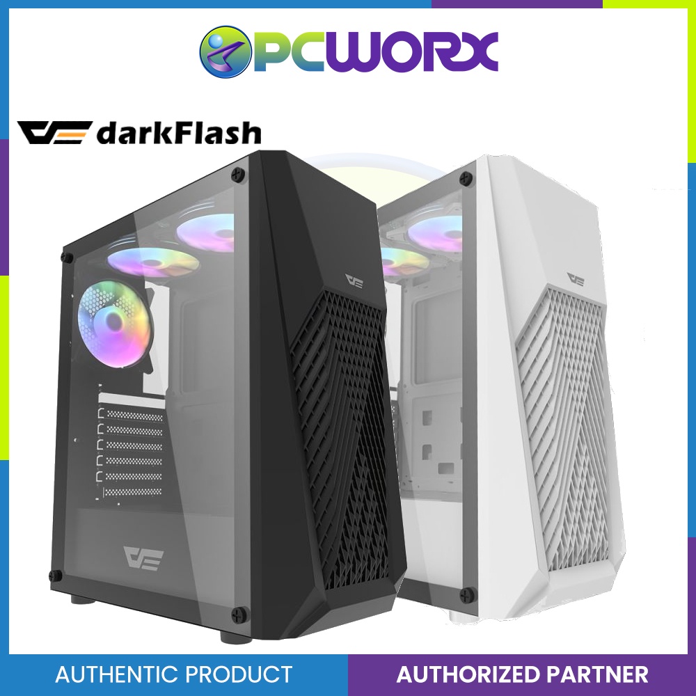 Darkflash DK150 TG w/ 3-Fans Mid-Tower ATX Casing Black | White ...