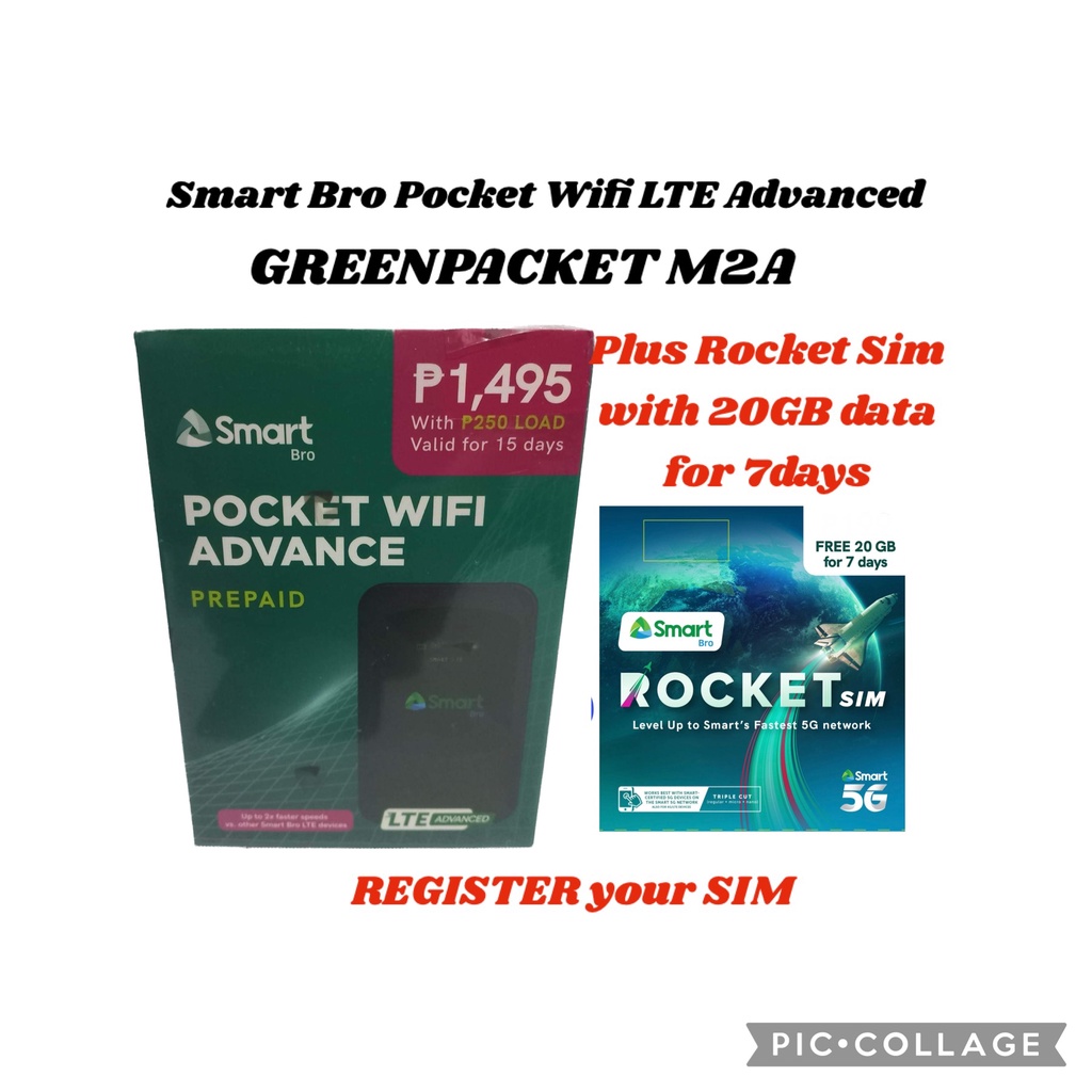 SMART BRO LTE Advanced Pocket Wifi MQ725 and M2A Greenpacket | Shopee Philippines
