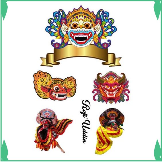 Custom cake Topper with barong theme greeting and reog traditional art ...
