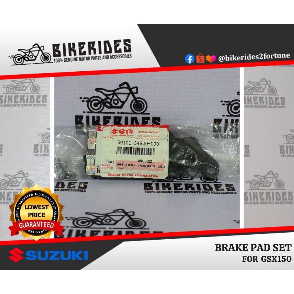 FRONT, BRAKE PAD SET SGP (GIXXER150 CARB/FI) SUZUKI GENUINE (59101 ...