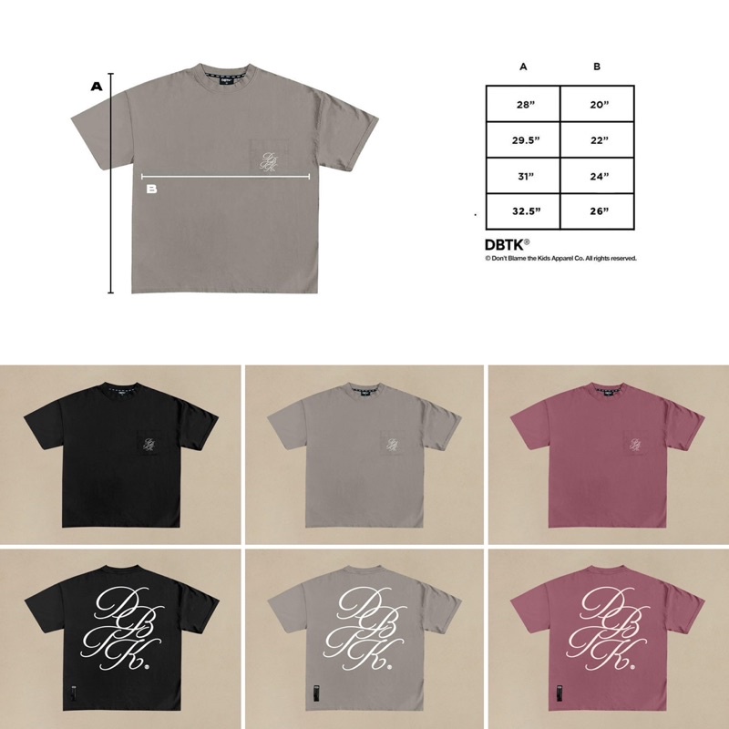 (On-hand) DBTK “Signature Pocket Tee” oversized fit w/Free Sticker ...