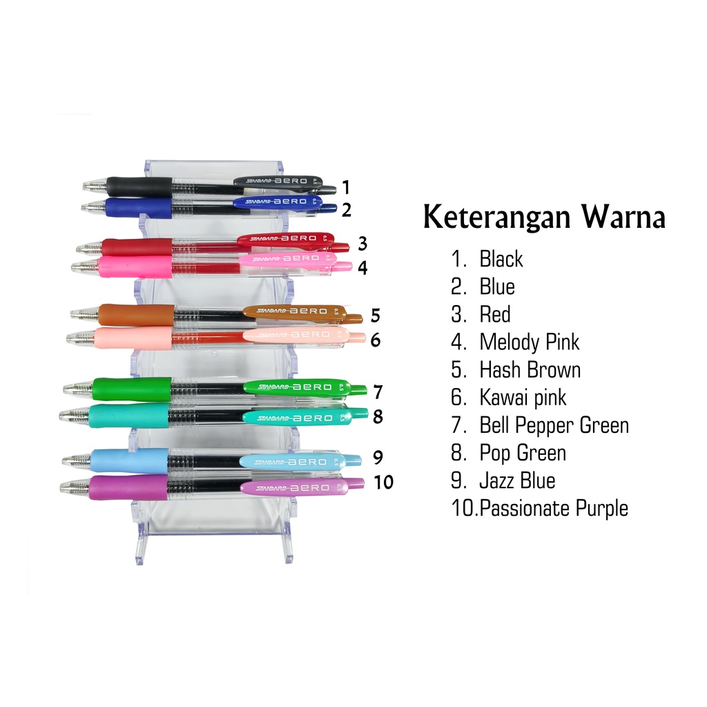 Standard - Aero Pen 0.5 Gel / Unit (Pen, Pen, Ballpoint) | Shopee ...