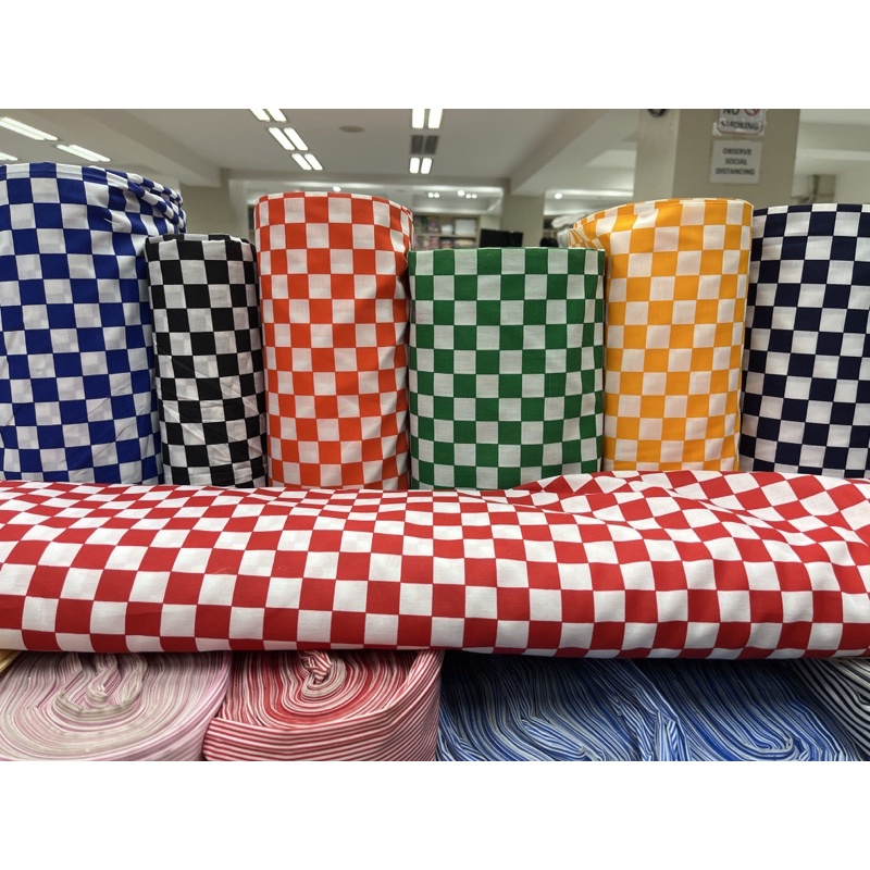 Checkered Polyester Fabric 60 inches width by Yard | Shopee Philippines