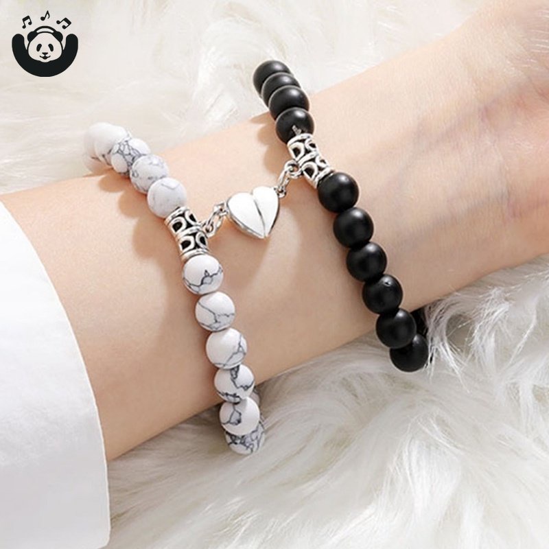 2pcs/set Magnet Bracelets Couple Vintage Matching Bracelet Stone ...