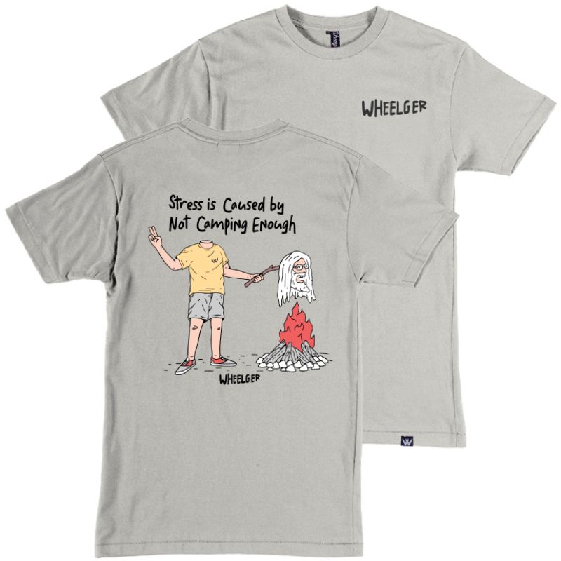 Wheelger How to deal with stress T-shirt - Grey | Shopee Philippines