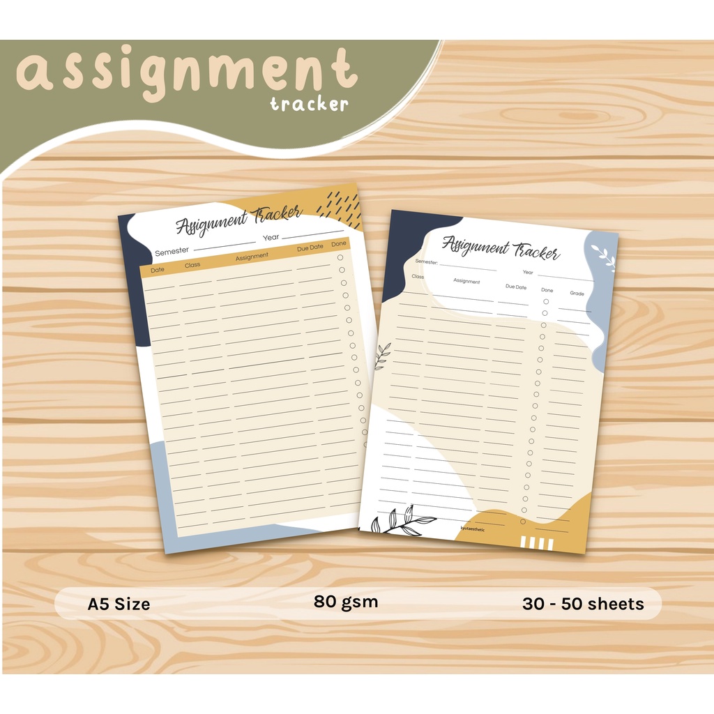A5 Assignment Tracker Student Planner Notepad | Shopee Philippines