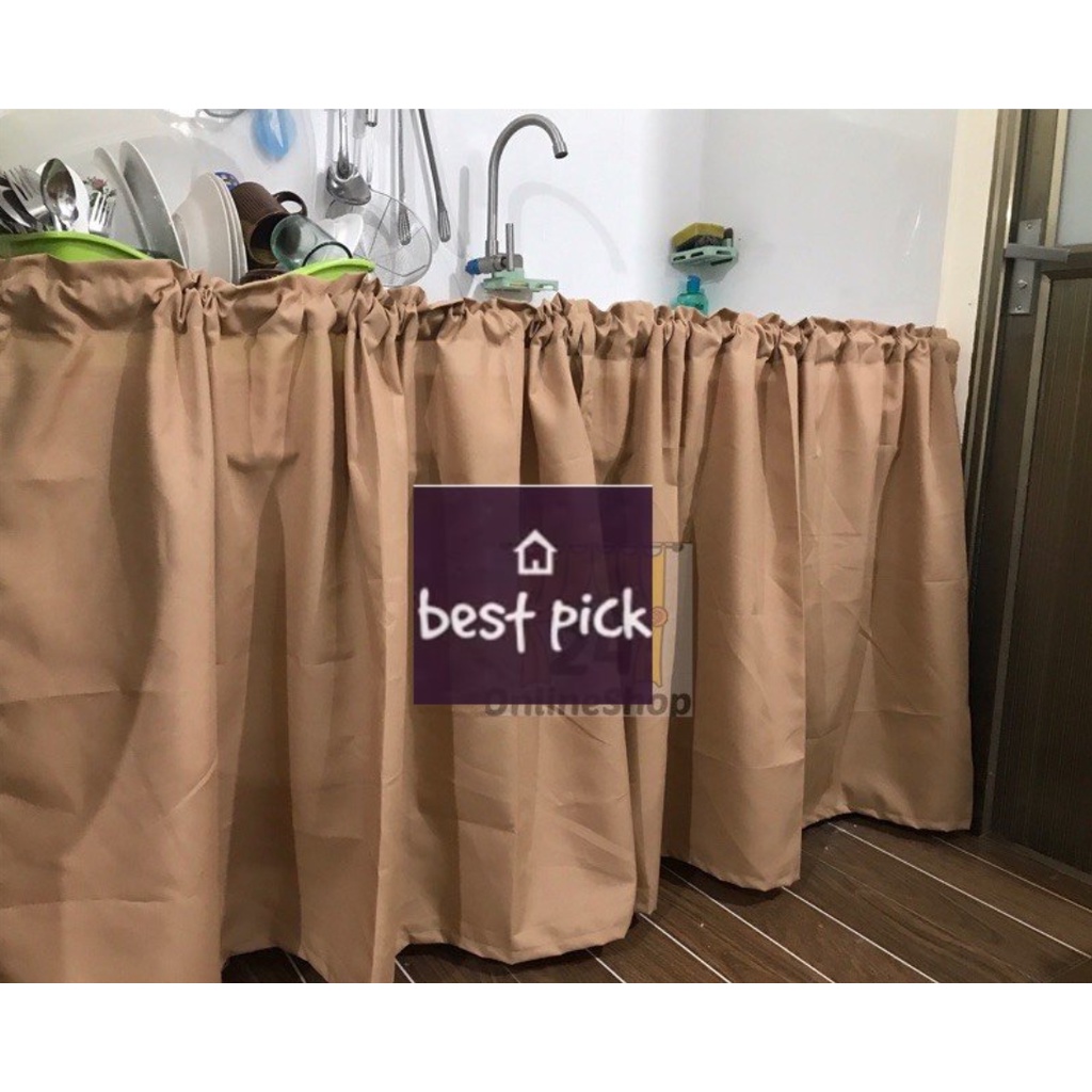 Plain Lababo Curtains 32x58 inches LxW Pongee/Geena | Shopee Philippines