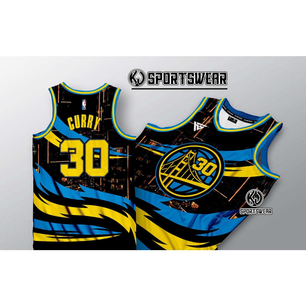 GSW ABSTRACT FULL SUBLIMATION JERSEY FREE CUSTOMIZED NAME AND NUMBER ...