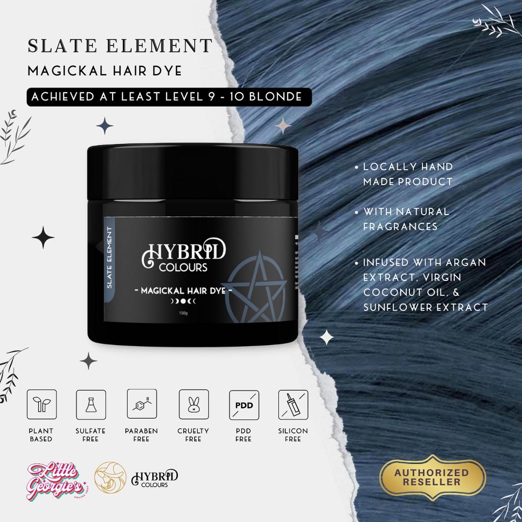 Hybrid Colours Magickal Hair Dye 150g - SLATE ELEMENT [Blue Grey/Gray ...